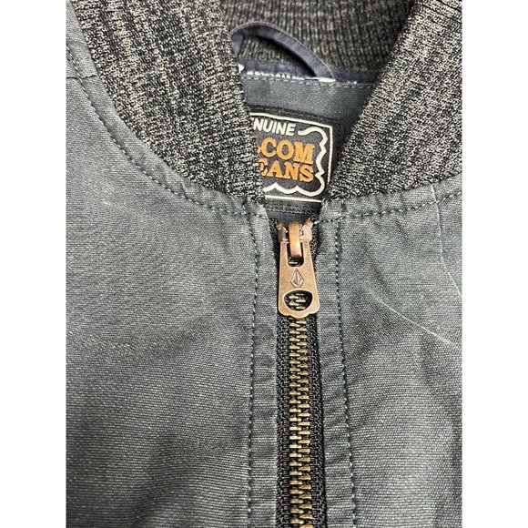 Volcom | Jackets & Coats | Vintage Volcom Black Canvas Bomber Jacket ...